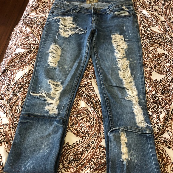 Jeans | Womens Frayed Ripped Jeans | Poshmark